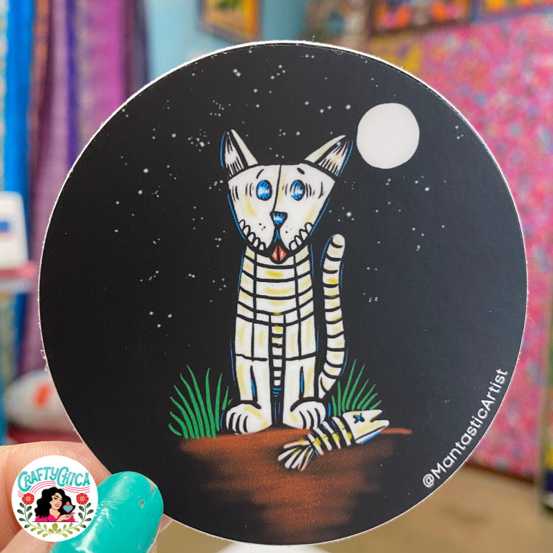 Day of the Dead Cat Sticker – CraftyChica