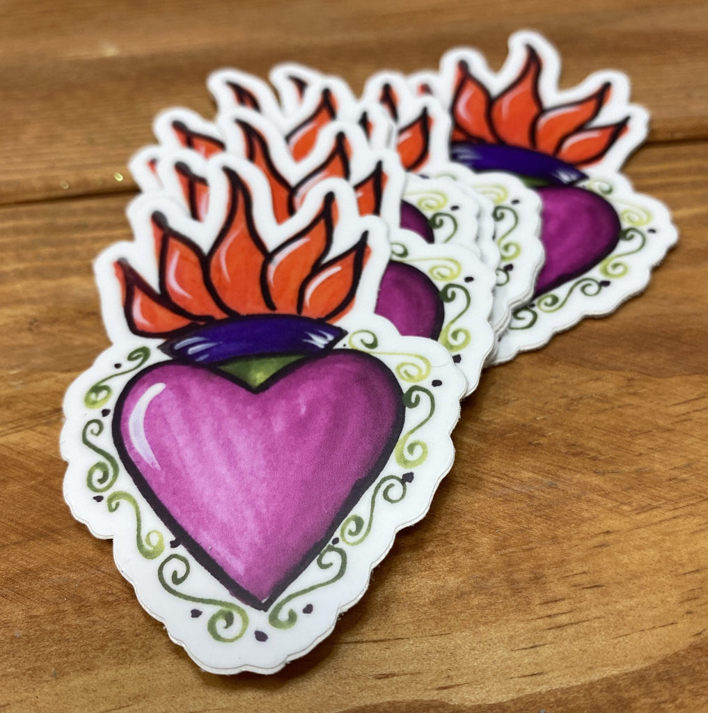 Sacred Heart Vinyl Sticker – CraftyChica